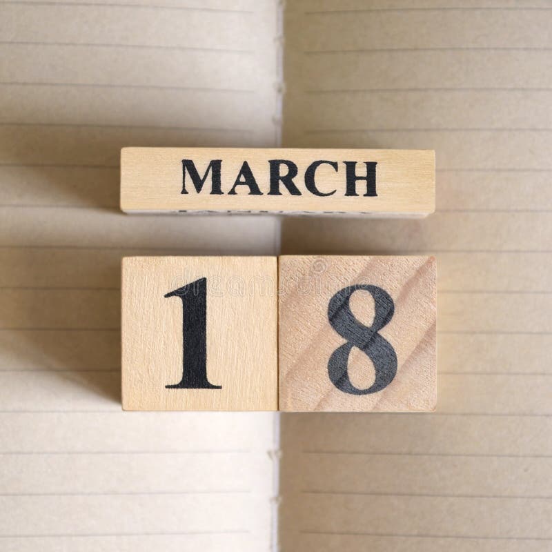 March 18, Icon Design with Number Cube. Stock Image - Image of cover ...