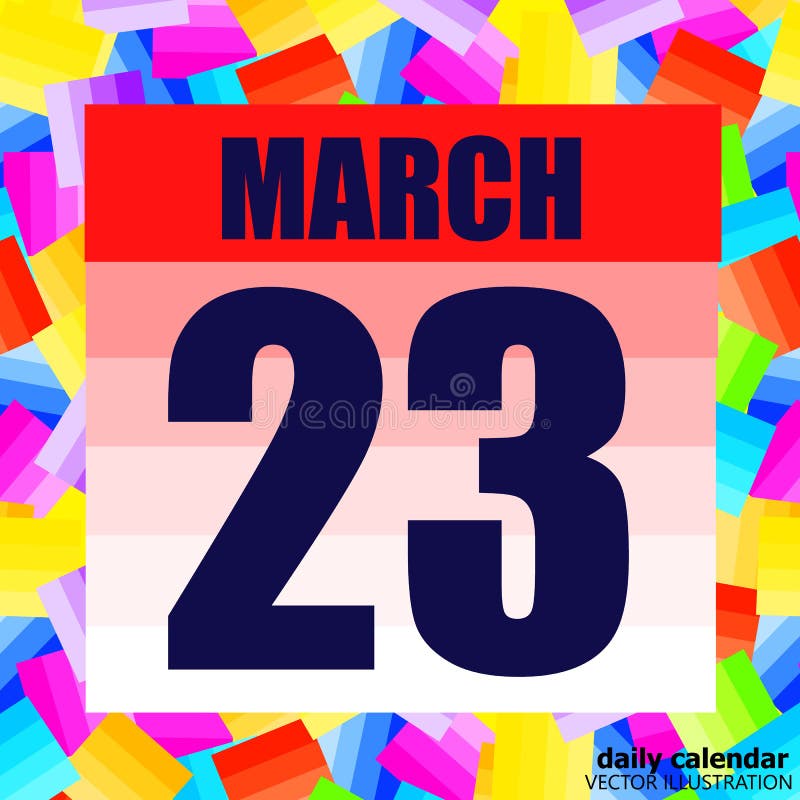 March 23 Icon. for Planning Important Day. Banner for Holidays and ...