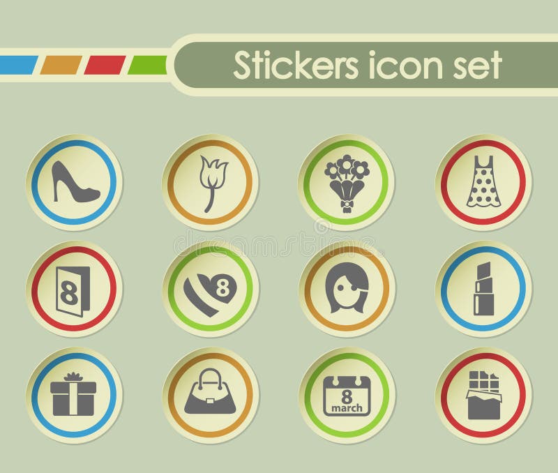 8 march icon set stock vector. Illustration of mother - 240062453