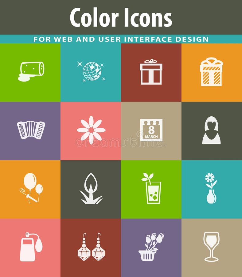 8 March icons set stock vector. Illustration of calendar - 118808135