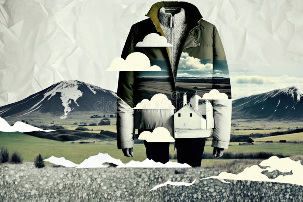 March Landscape Artwork in Collage Created with Generative AI ...