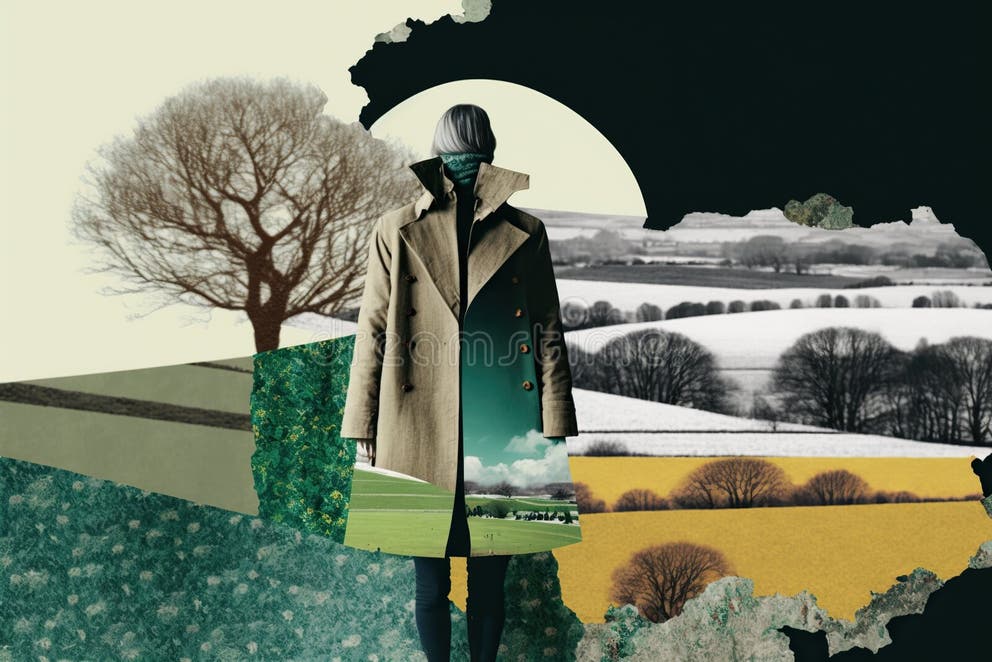 March Landscape Artwork in Collage Created with Generative AI ...