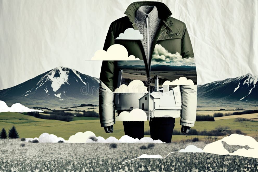 March Landscape Artwork in Collage Created with Generative AI ...