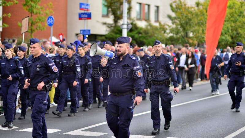 Warsaw, Poland. 1 October 2023. March of a Million Hearts. Police Units ... Warsaw, Poland. 1 October 2023. March of a Million Hearts. Police Units ...