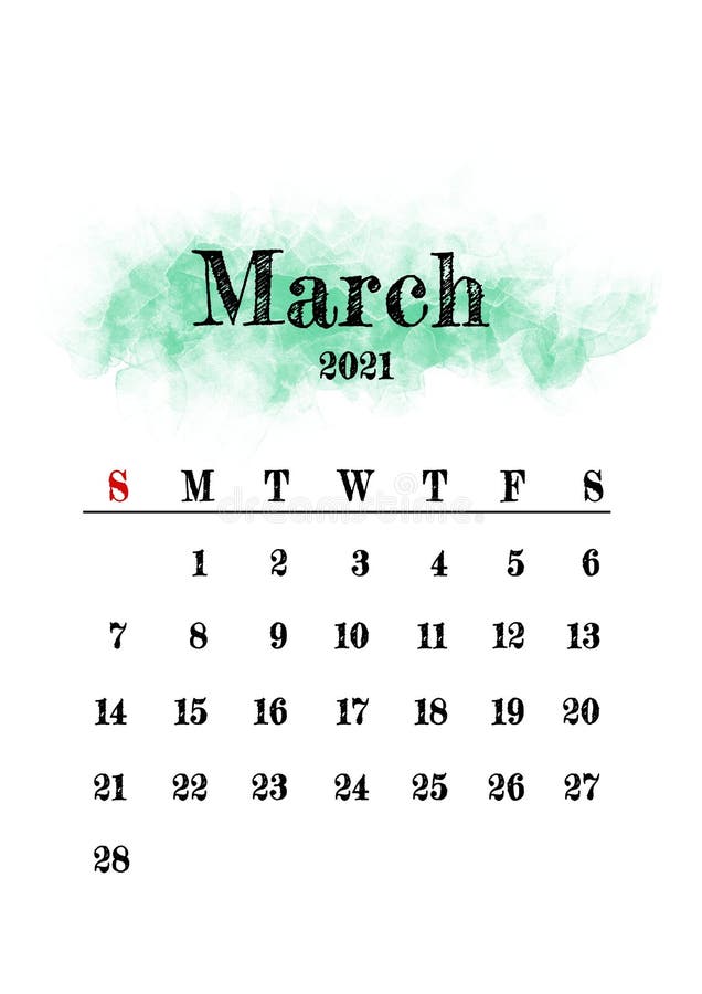 2021 March Wall Planner in Blue Pastel Color, Week Starts on Monday ...