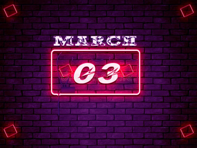03 March, Monthly Calendar. Stock Illustration - Illustration of month ...