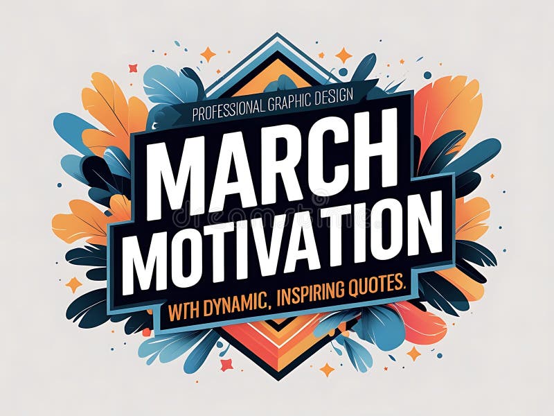 March Motivation Graphic Design with Dynamic Inspiring Quotes Stock ...