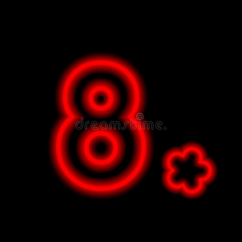 March 8 neon lamps. stock vector. Illustration of abstract - 87700359