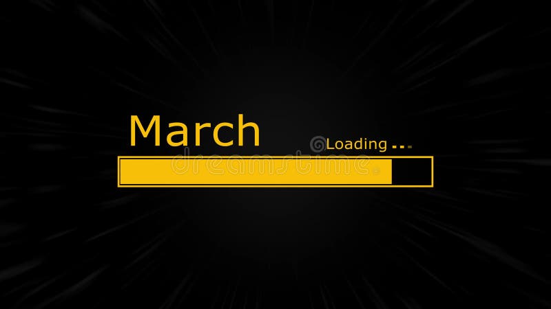 March New Month Coming Soon Looping Loading Bar on Zoom Line Background ...