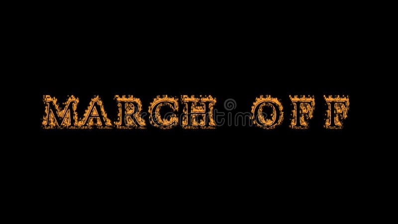March Off Fire Text Effect Violet Background Stock Video - Video of ...