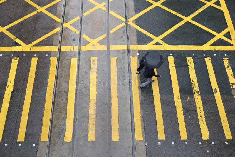 March 2019 , People Cross Road at Rain Day Stock Image - Image of ...