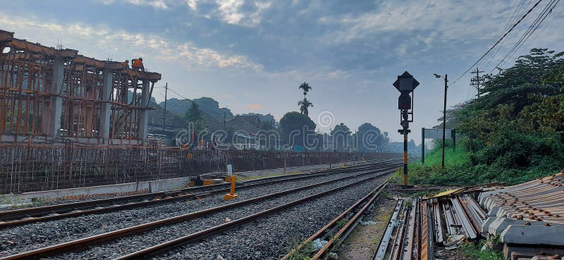 20 March 2024, Photo of Train Tracks in the Afternoon at the Train ...