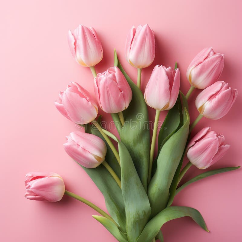 8 March is a Pink Background with a Pink Tulip Stock Image - Image of ...