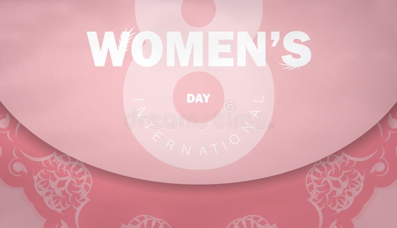 8 March Pink Card with Abstract Pattern Stock Vector - Illustration of ...
