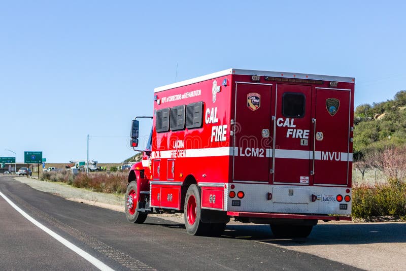 March 19, 2019 San Diego / CA / USA - Fire Engine Parked on the Side of ...