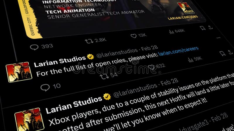 MARCH 4, 2024: Scrolling Larian Studios, X App, Profile Page on an IPhone Stock Footage - Video ...