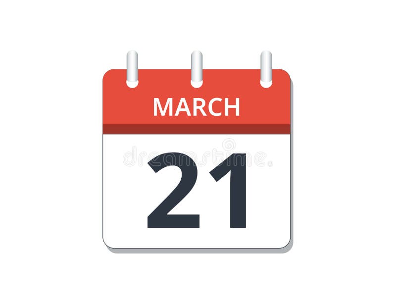 March, 21st Calendar Icon Vector. Concept of Schedule, Business and ...