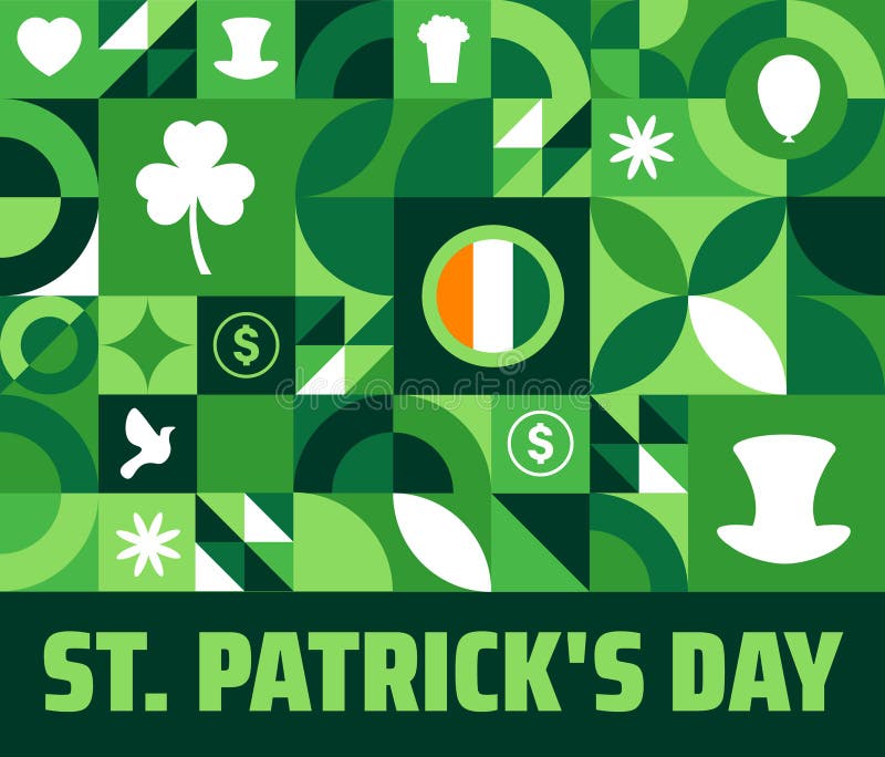 17 March St. Patrick S Day or St Patrick Day Geometric Shape Pattern ...