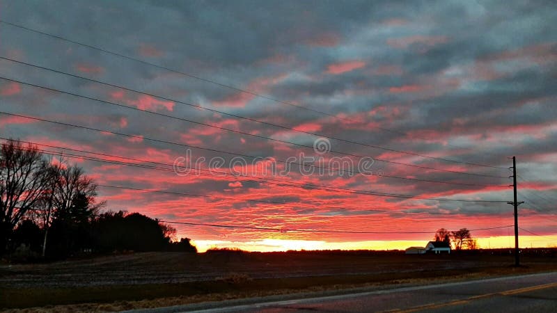 March Sunset Sky Iowa stock image. Image of spring, iowa - 179804275