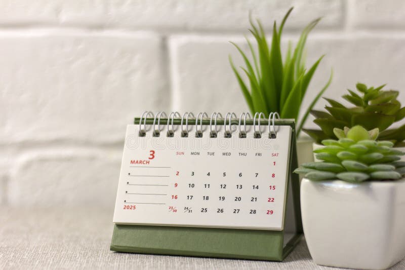 March 2025 on the Table. Desk Calendar for Planning and Organizing Time ...