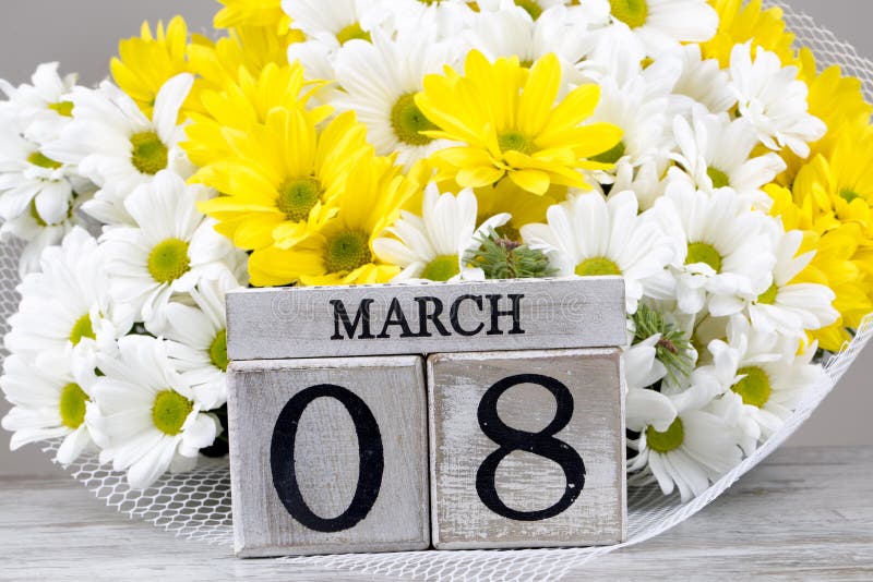 March 8th Calendar, World of Woman Day Stock Image - Image of card ...