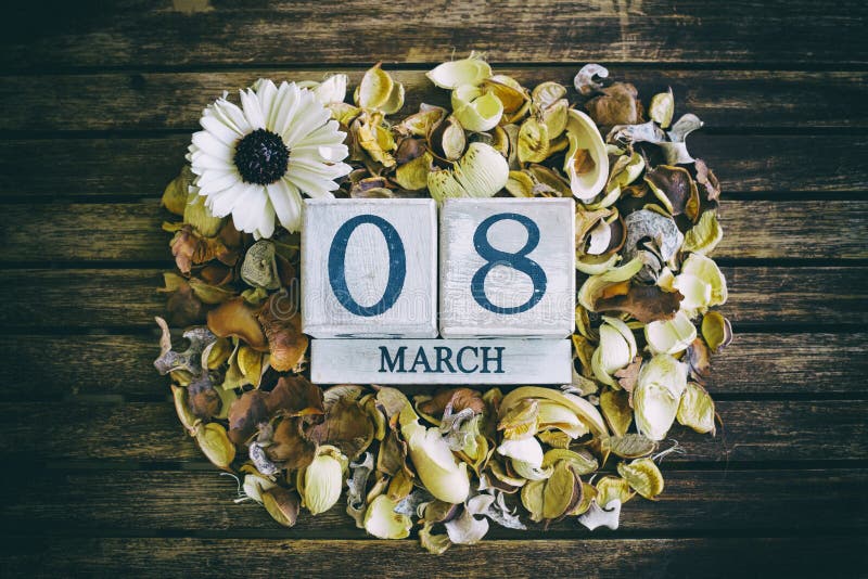 March 8th Calendar, World of Woman Day Stock Image - Image of beautiful ...