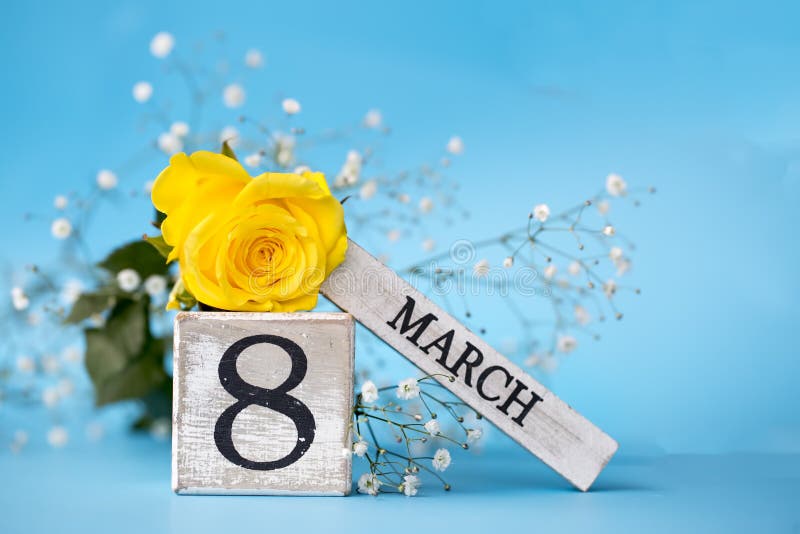 March 8th Calendar, World of Woman Day Stock Photo - Image of flowers ...