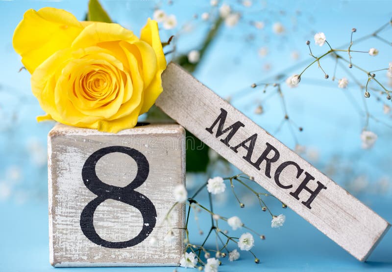 March 8th Calendar, World of Woman Day Stock Photo - Image of card ...