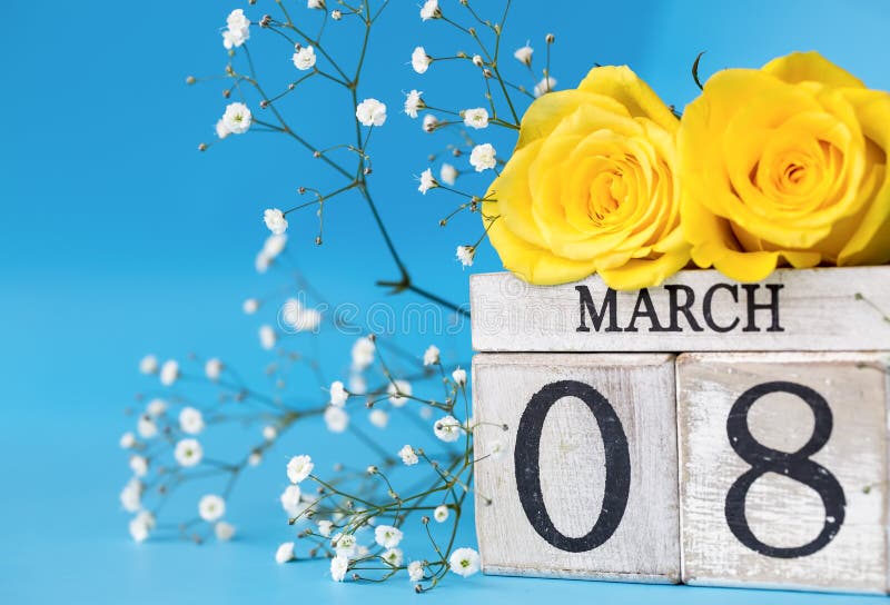 March 8th Calendar, World of Woman Day Stock Image - Image of spring ...