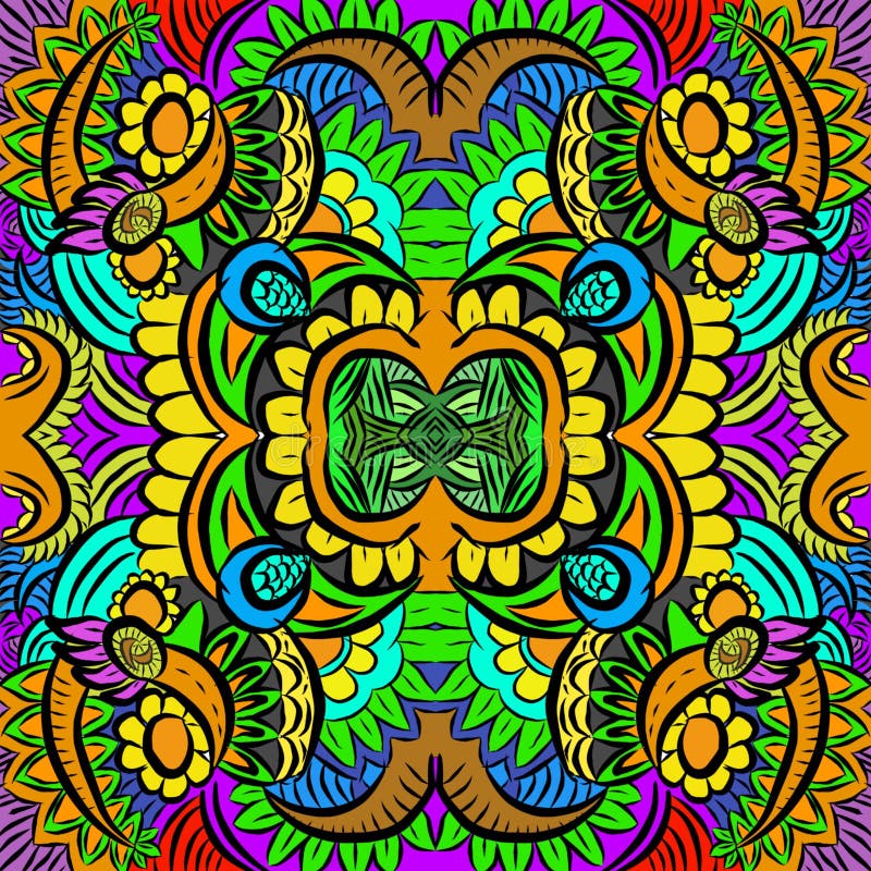 March 4th, 2021. Cool Abstract Design with Various Ornaments Stock ...