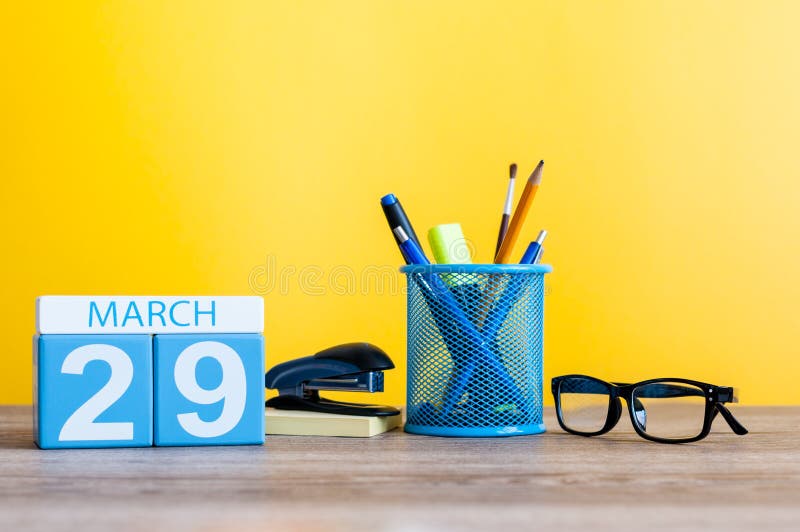 March 29th Day 29 Month Wooden Calendar Light Background Spring Time ...
