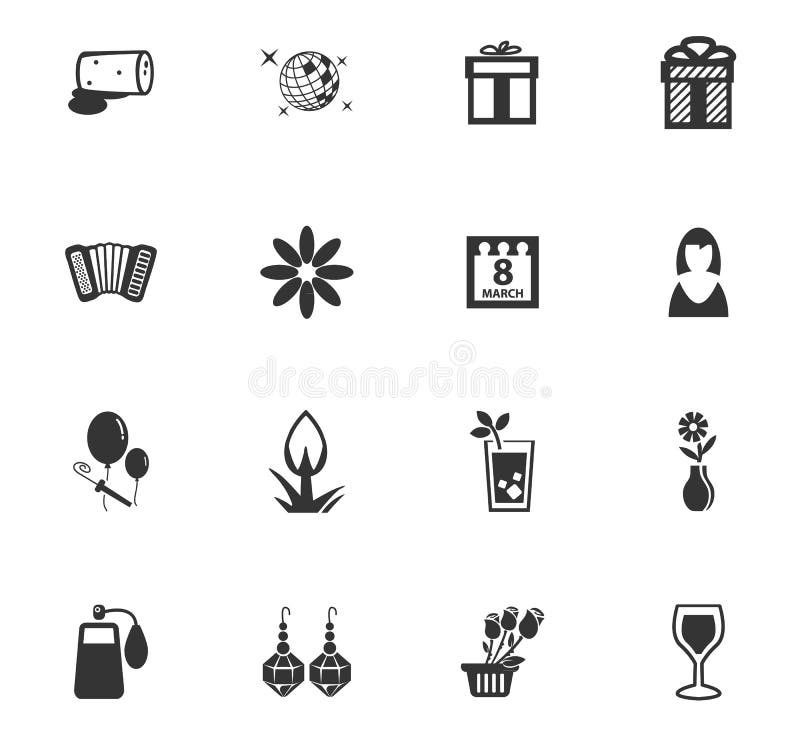 8 March icons set stock vector. Illustration of female - 141421303