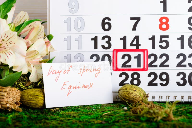 March 21 Vernal Equinox, Spring Calendar Stock Image - Image of ...