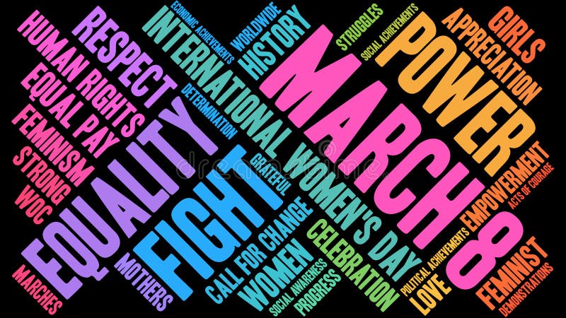 March 8 Word Cloud stock illustration. Illustration of change - 110340025