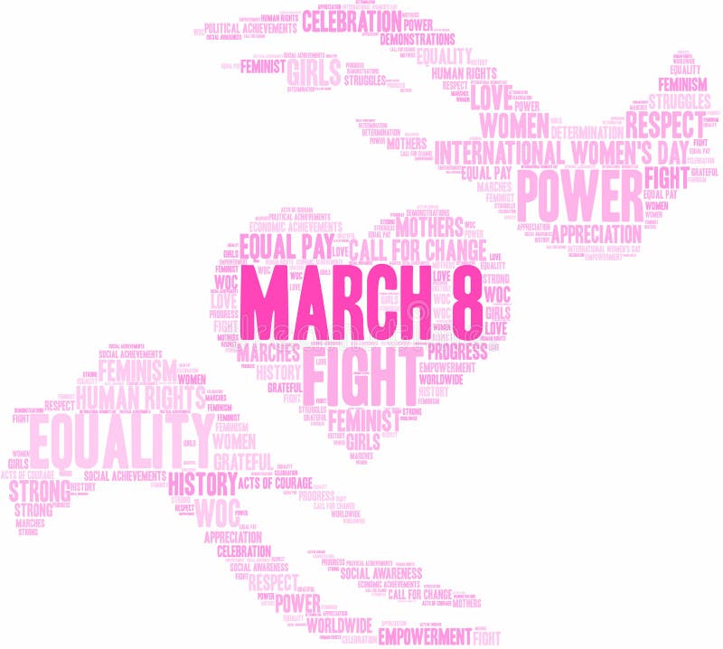 March 8 Word Cloud stock illustration. Illustration of change - 110340025
