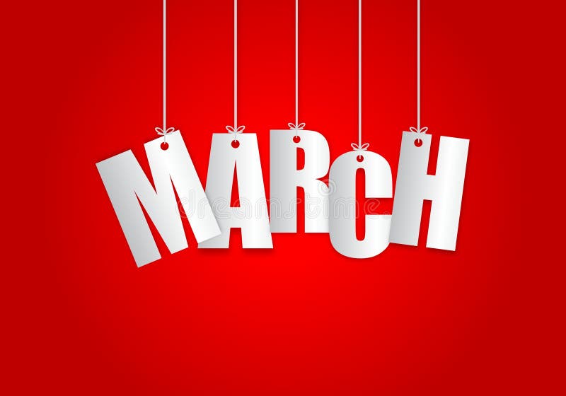 March Word Hanging on the Ropes. Stock Vector - Illustration of ...