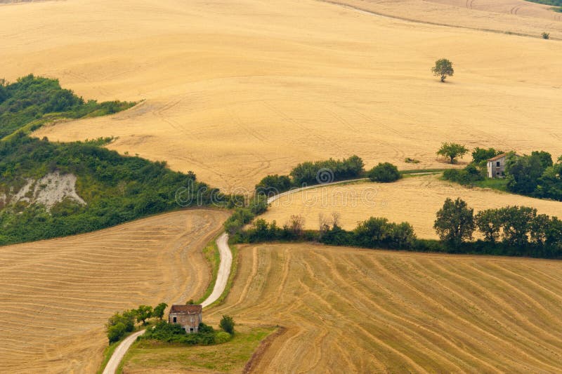 Marches (Italy) - Landscape at Summer Stock Photo - Image of farm, land ...