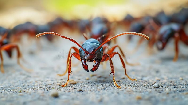 Marching Army of Ants in a Natural Setting Stock Illustration ...
