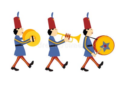 Marching band stock vector. Illustration of happy, cartoon - 22096165