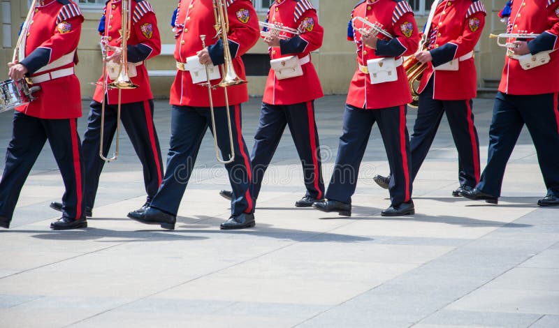 Marching Band in the Castle of Prague Editorial Stock Photo - Image of ...