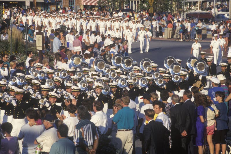 Marching Band in Parade editorial stock photo. Image of spectators ...