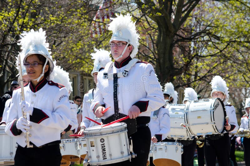 Marching Band with Percussion Instruments Editorial Image - Image of ...