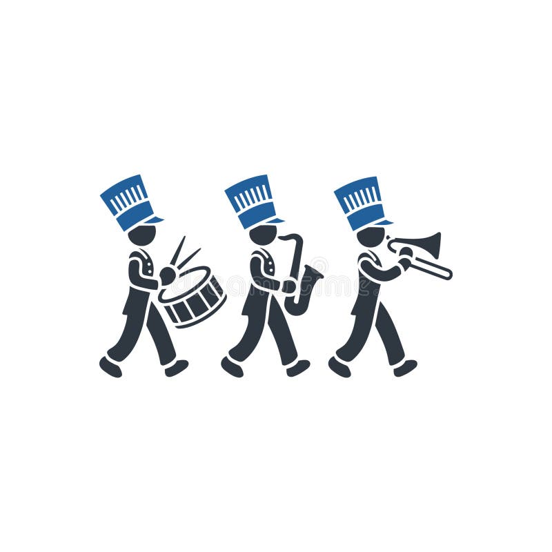 Marching Band Playing Instruments Icon Stock Vector - Illustration of ...