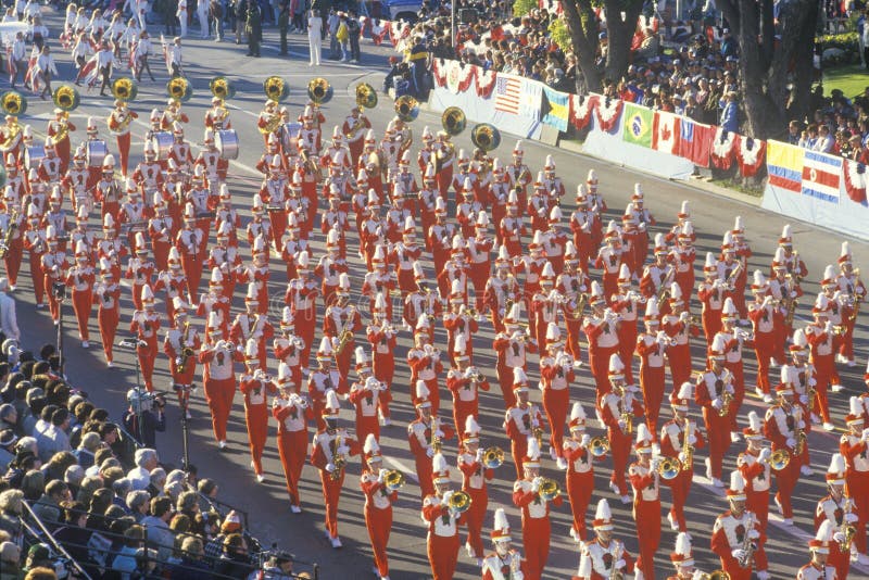 Marching Band in Rose Parade, CA Editorial Image - Image of people ...