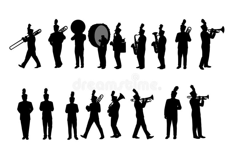 Marching band silhouette stock vector. Illustration of marching - 378353270