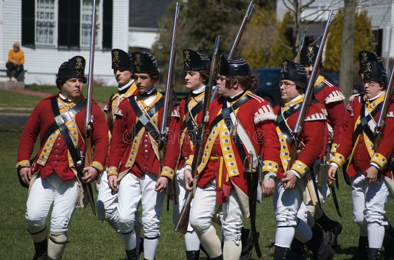 Marching British Redcoats editorial stock photo. Image of britain - 8858328