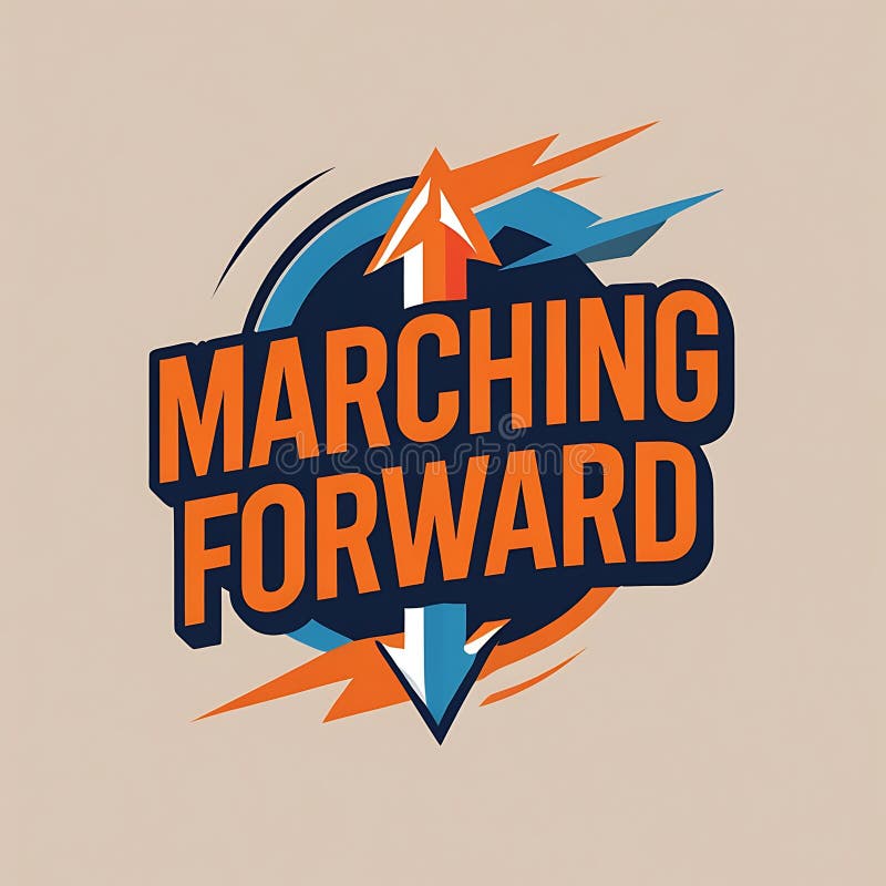 Marching Forward Design Shows Progress and Growth Stock Illustration ...