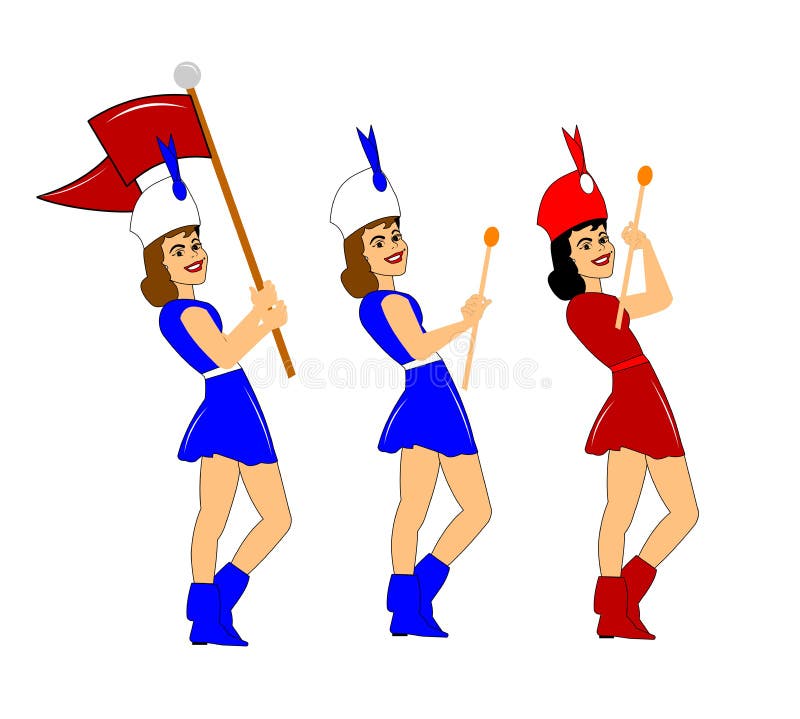 Marching majorettes stock vector. Illustration of majorettes - 37498646