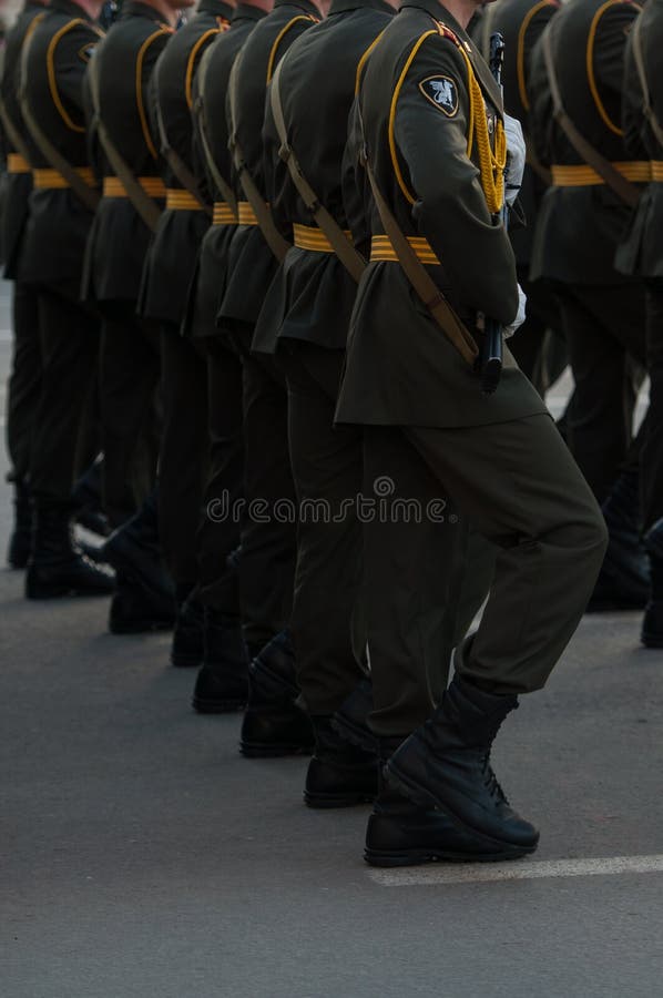 Marching Soldiers In Uniform Stock Photo - Image of uniformed, military ...