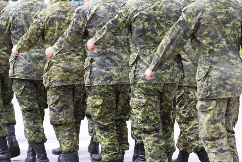 Marching Soldiers in Uniform Stock Photo - Image of uniformed, military ...